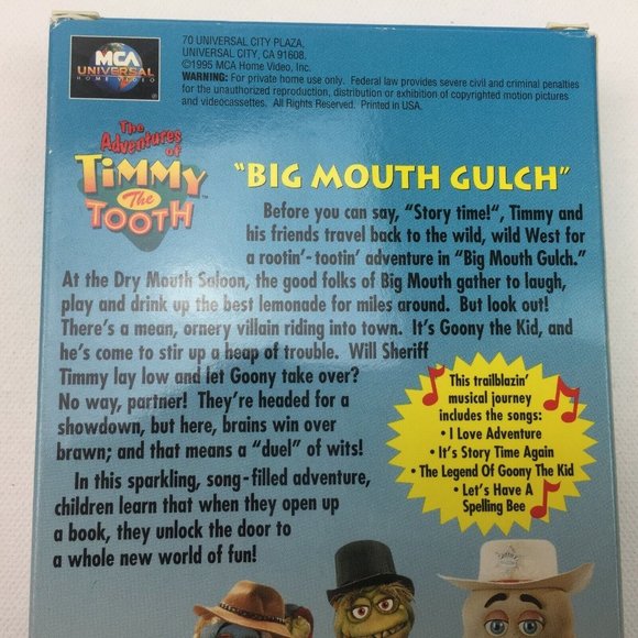 Media | Vhs Universal Bomp Productions Adventures Timmy Tooth Tape Big ...